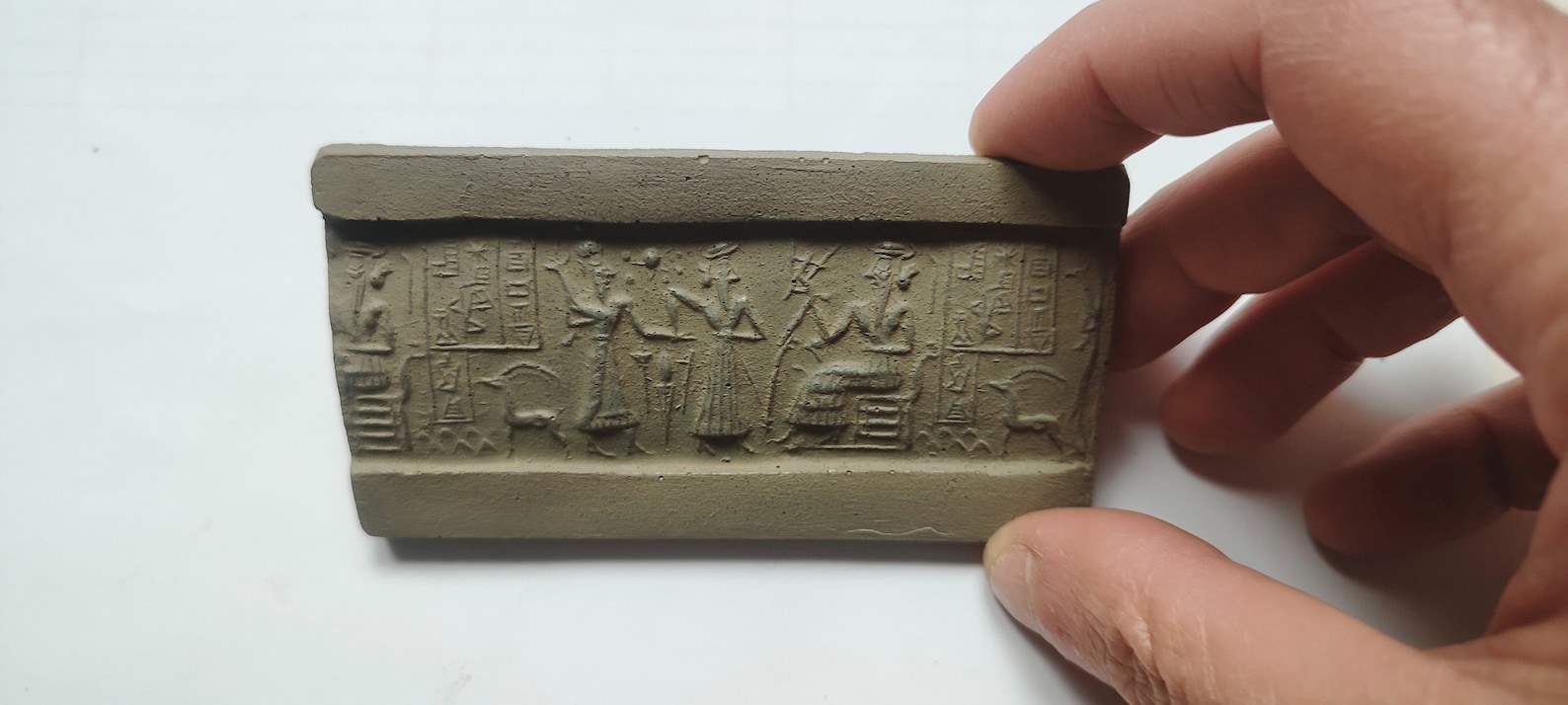 Sumerian Seal Va 243 Impression and Cylinder Seal : Showing the 13 ...