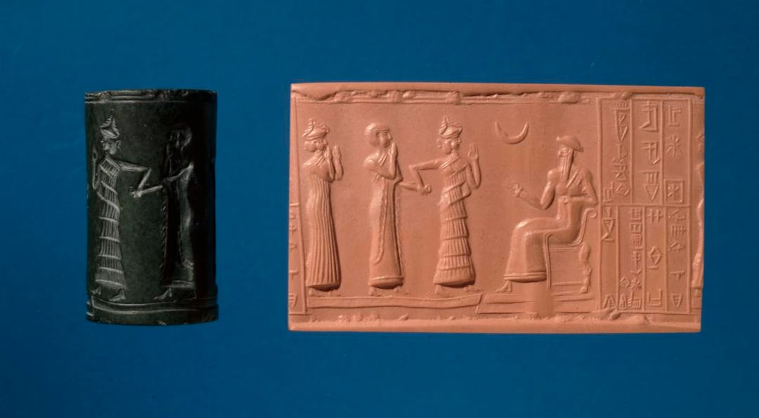 Hash-hamer Sumerian Cylinder Seal and Impression Third Dynasty of Ur ...
