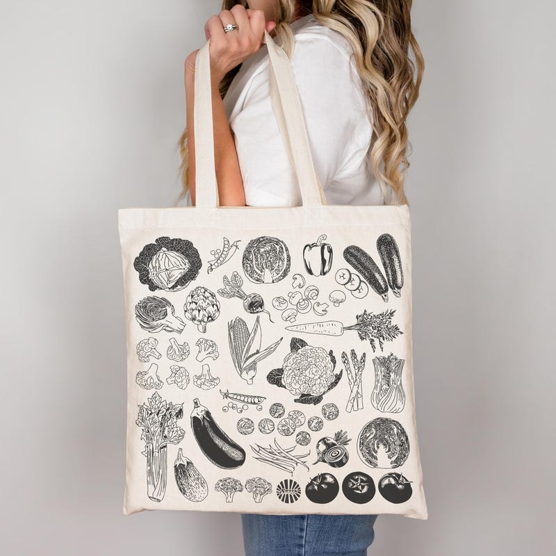 Vegetable Tote Bag - Etsy