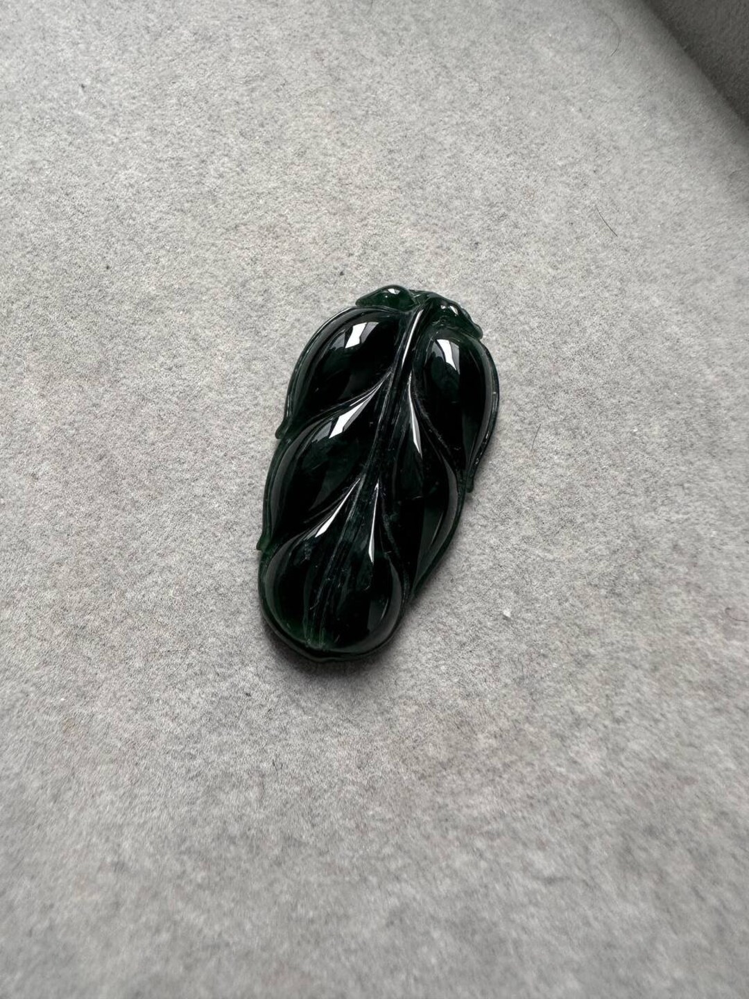 True Blue Water Jadeite Jade in Leaf Carving - Etsy