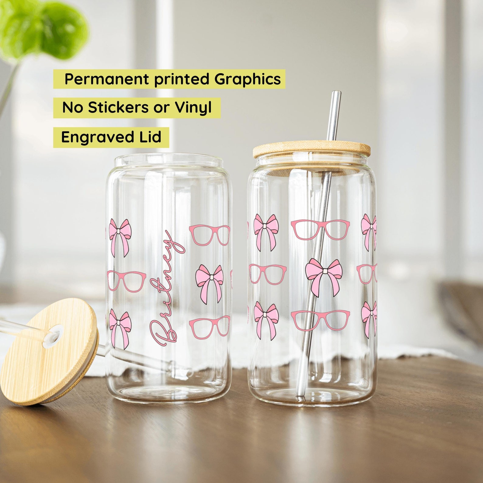 Eye Doctor Girly Iced Glass Cup With Lid and Straw, Group Optometrist ...