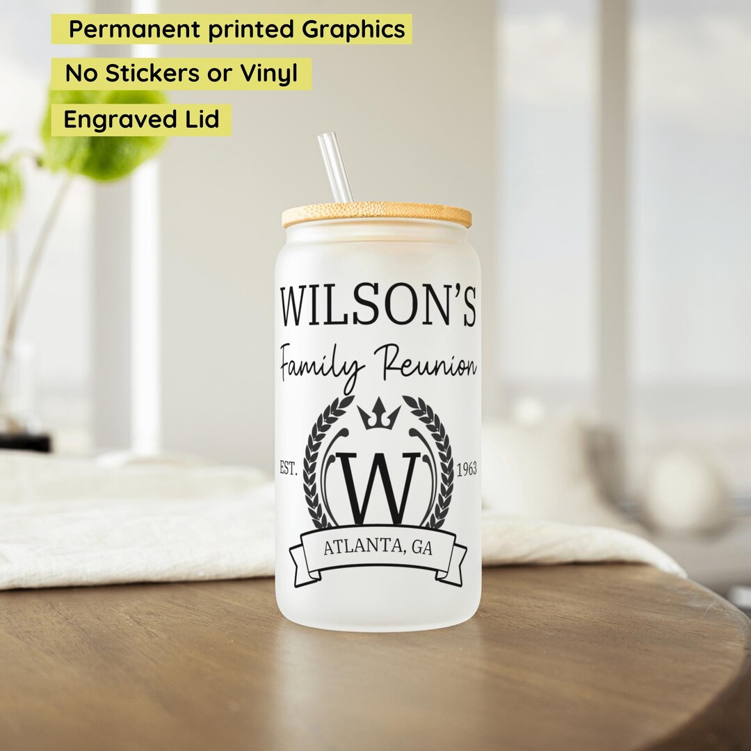 Custom Family Reunion Tumbler With Lid and Straw Cup, Monogram Family ...