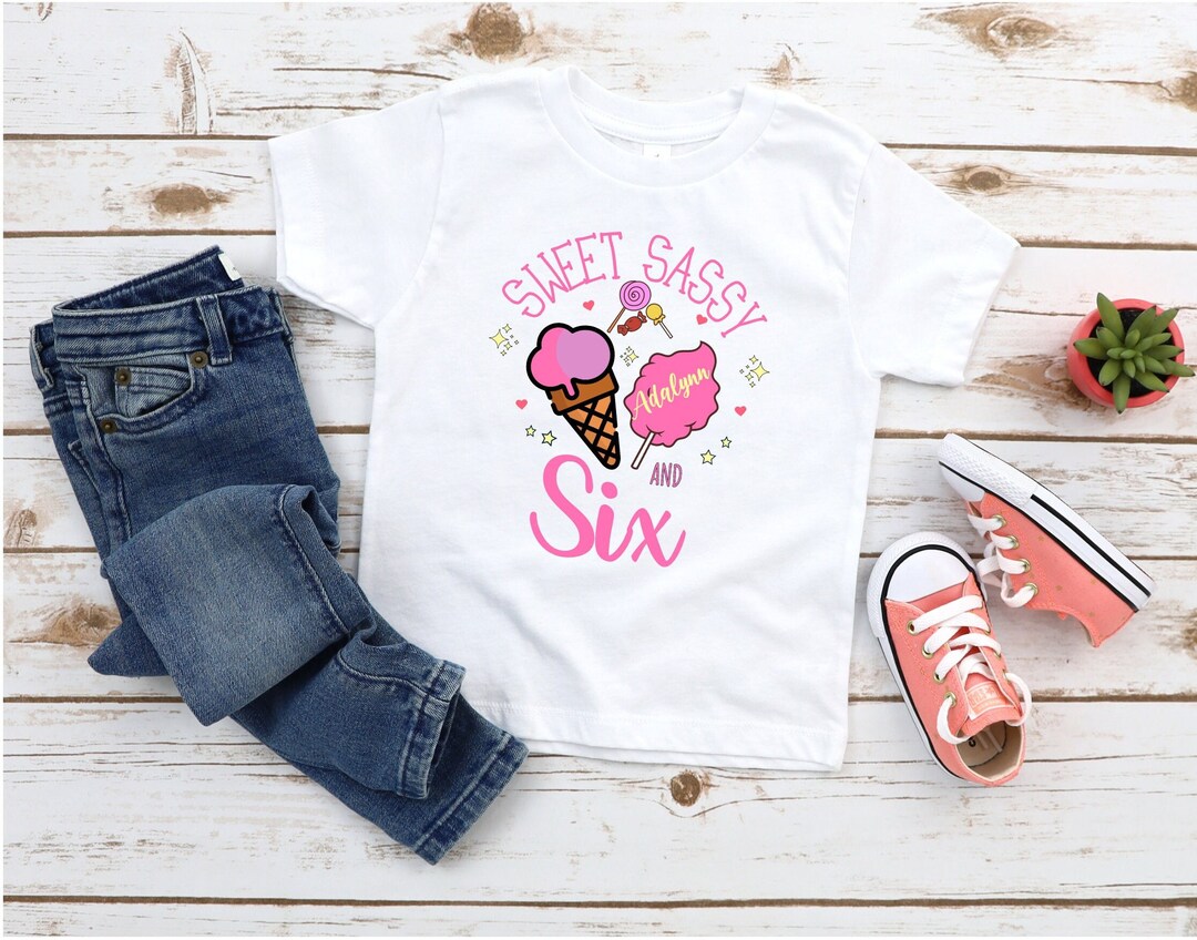 Custom Candy Birthday Shirt, Girls' Sweet Treat Tshirt, Birthday Girl ...