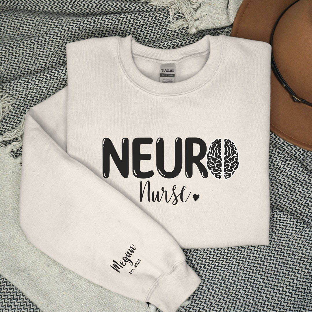 Custom Neuro Nurse Sweatshirt, Personalized Brain Anatomy Sweater ...
