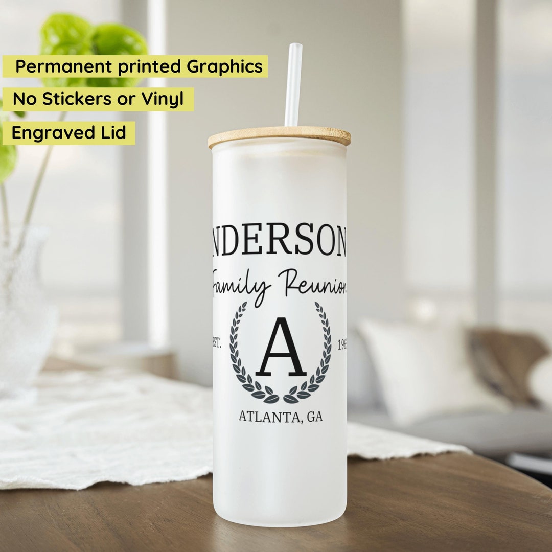 Personalized Family Reunion Tumbler With Lid and Straw Cup, Monogram ...