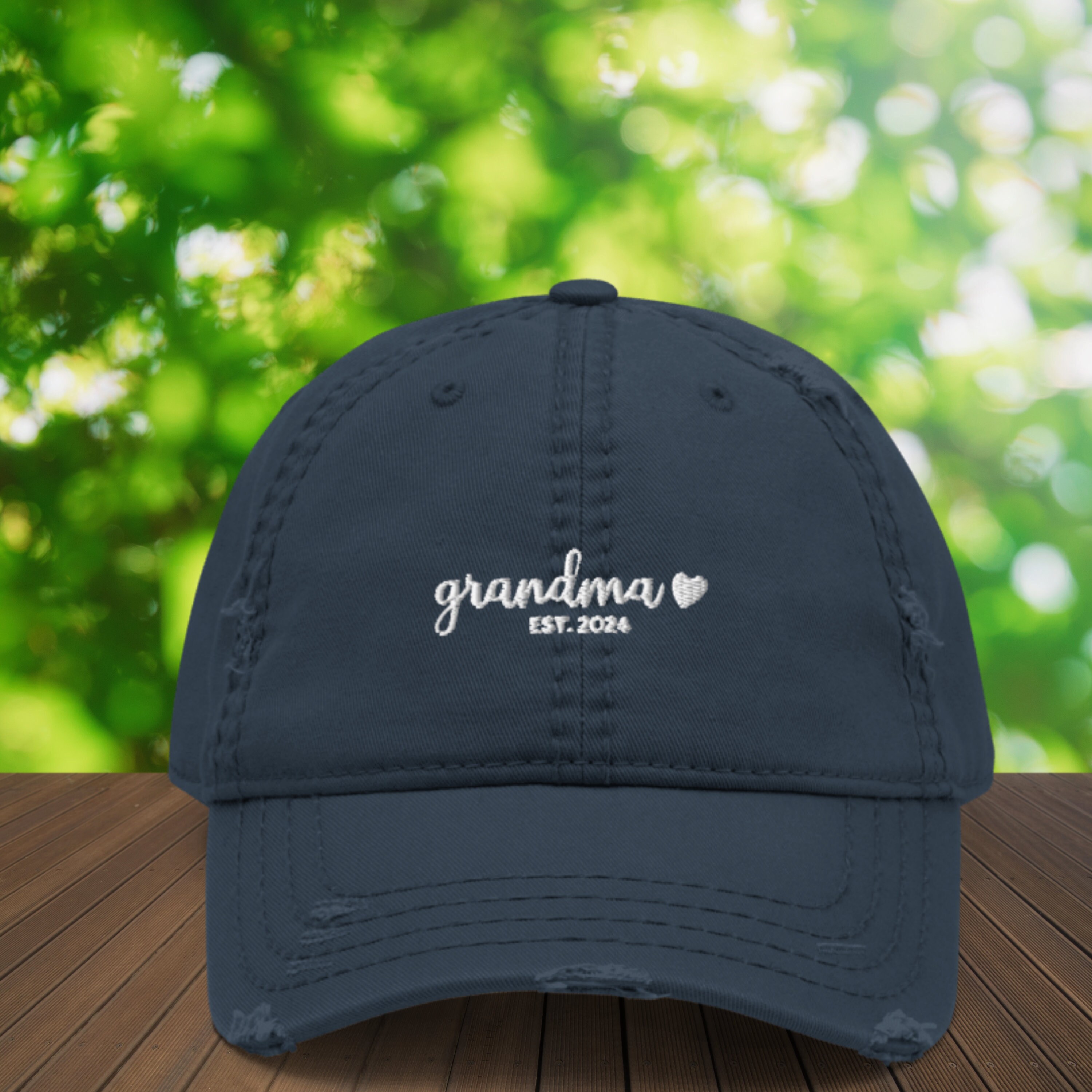 Custom Embroidery Distressed Grandma Hat, Gigi Hat, Kitty Hat, Granny ...