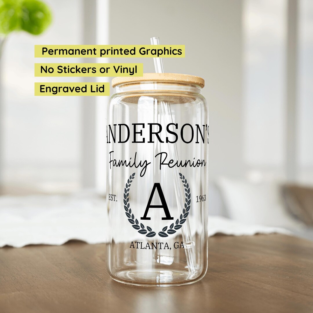 Personalized Family Reunion Tumbler With Lid and Straw Cup, Monogram ...