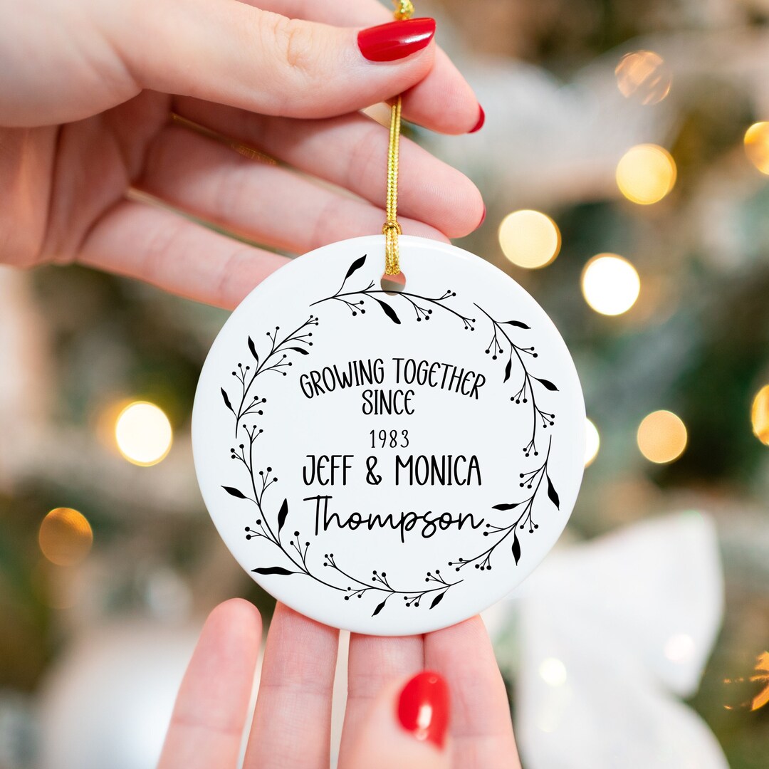 Personalized Wedding Anniversary Ornament, Custom Keepsake Gift for ...