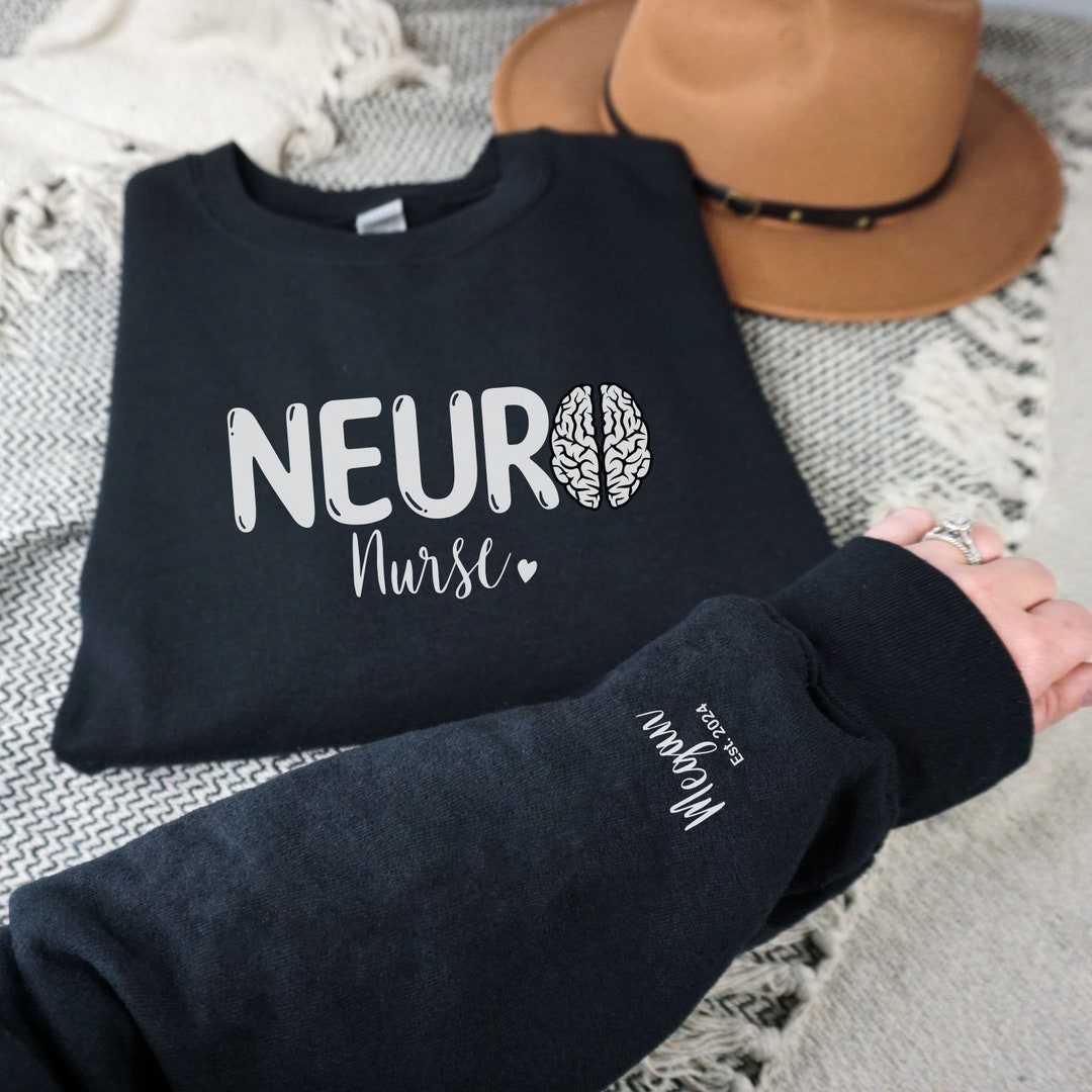 Custom Neuro Nurse Sweatshirt, Personalized Brain Anatomy Sweater ...