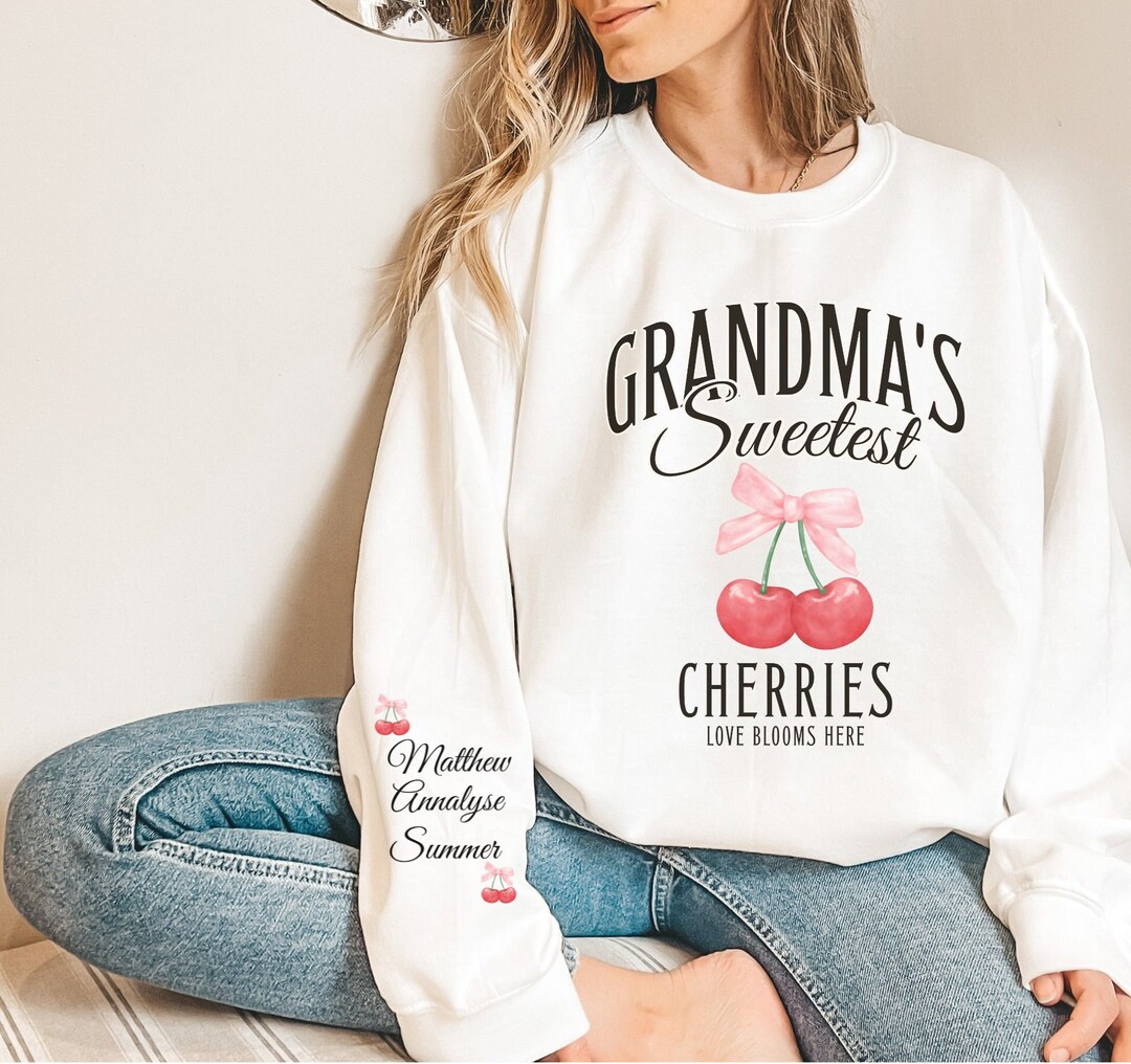 Custom Grandma Ballet Core Sweatshirt With Names on Sleeve ...