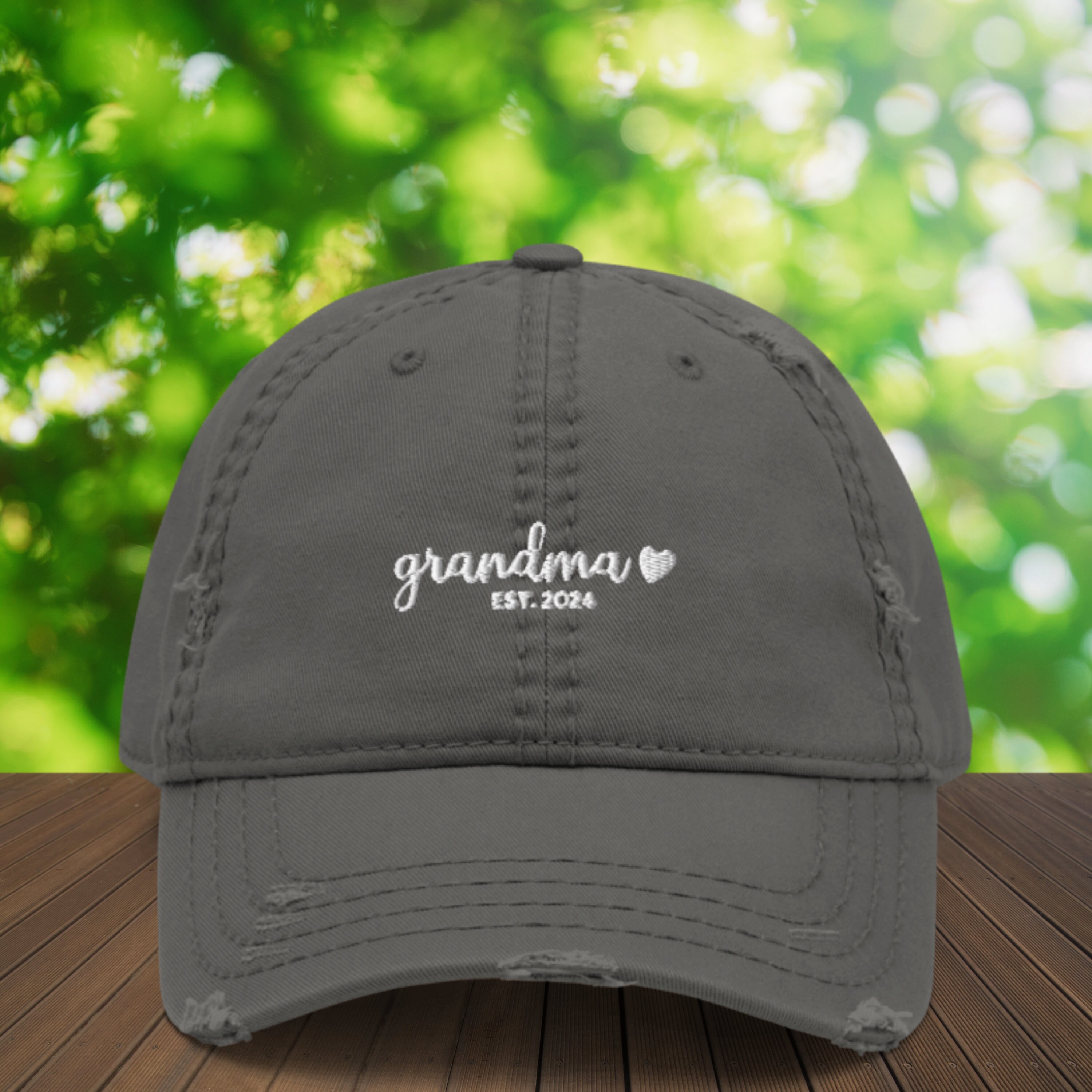 Custom Embroidery Distressed Grandma Hat, Gigi Hat, Kitty Hat, Granny ...
