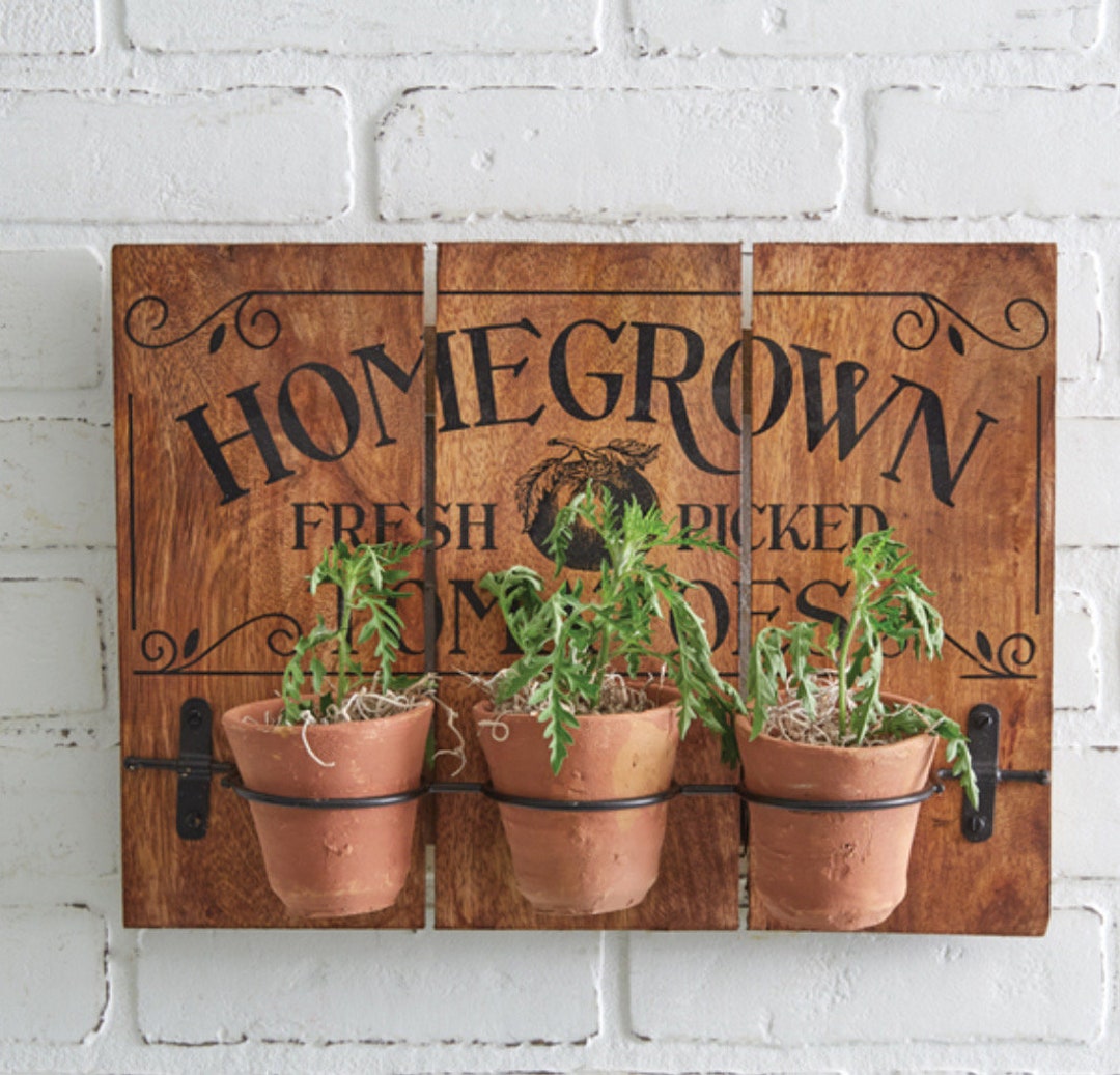 Homegrown Tomatoes Wall Sign With Clay Pots - Etsy