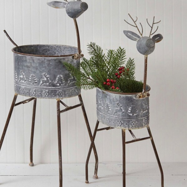 Galvanized Planters - Etsy