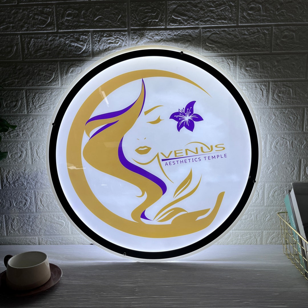3D Backlit Acrylic Business Sign, Custom Acrylic Beauty Bar Sign ...