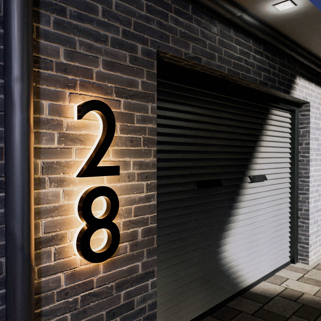 Modern Metal House Number, Custom House Number, Address Number Plate ...