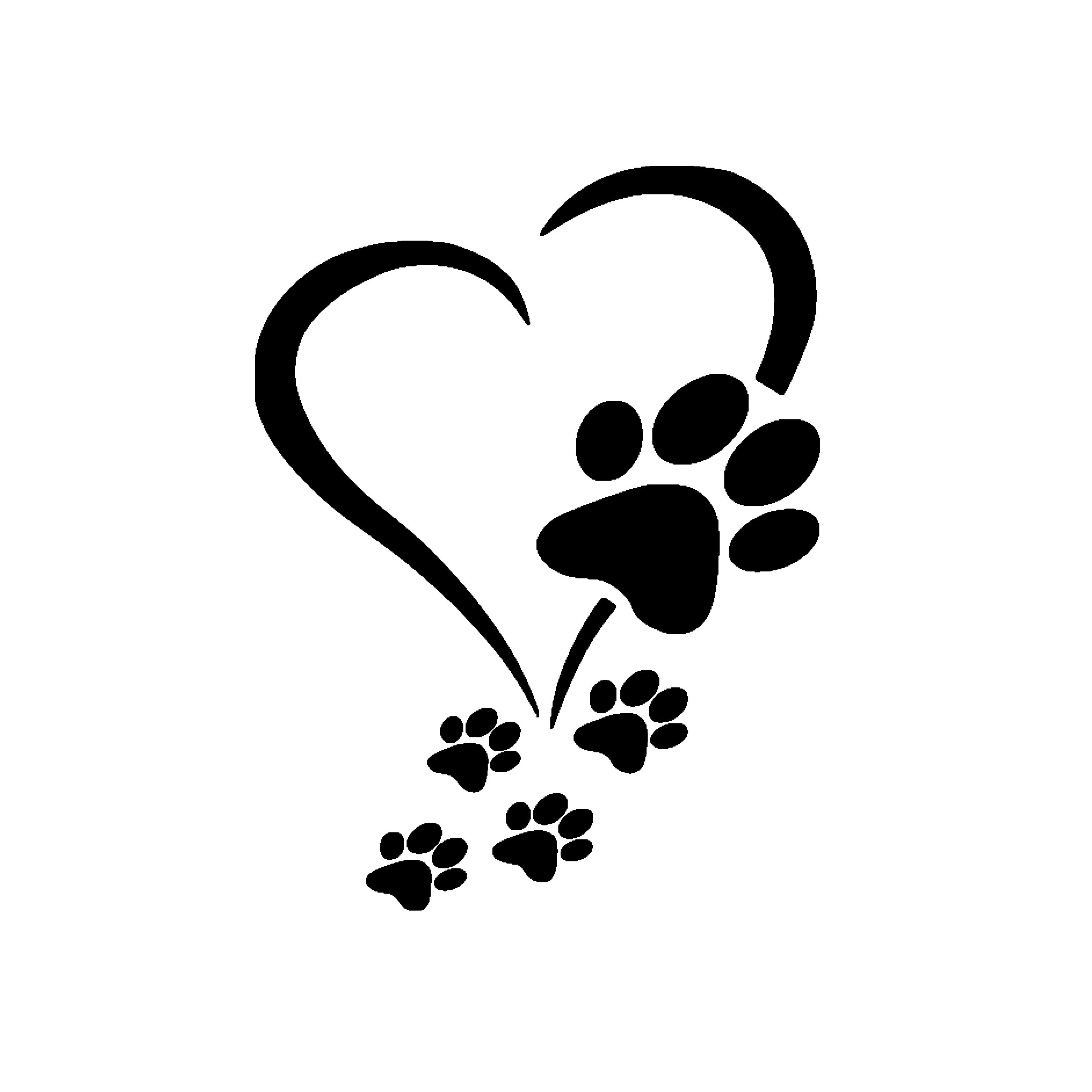 Plotterdatei Pfoten mit Herz SVG und PNG Datei - Etsy Österreich
