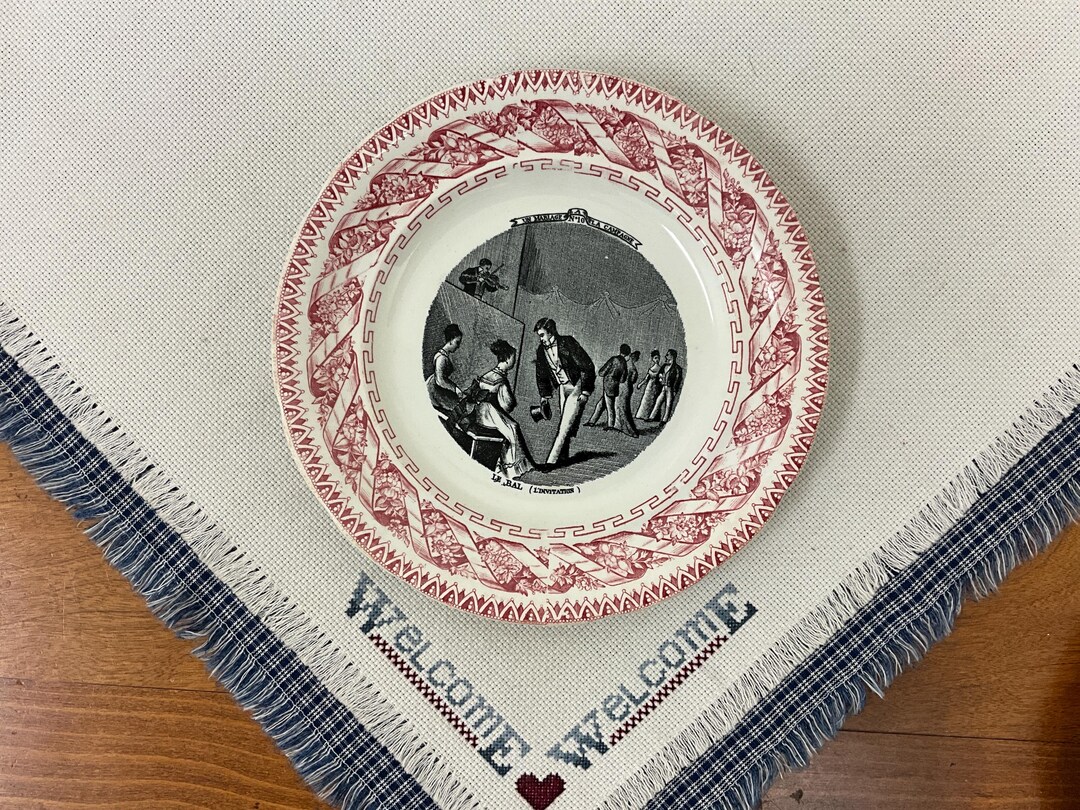 Antique French Talking Plate Opaque Porcelain De Gien France #10 ...