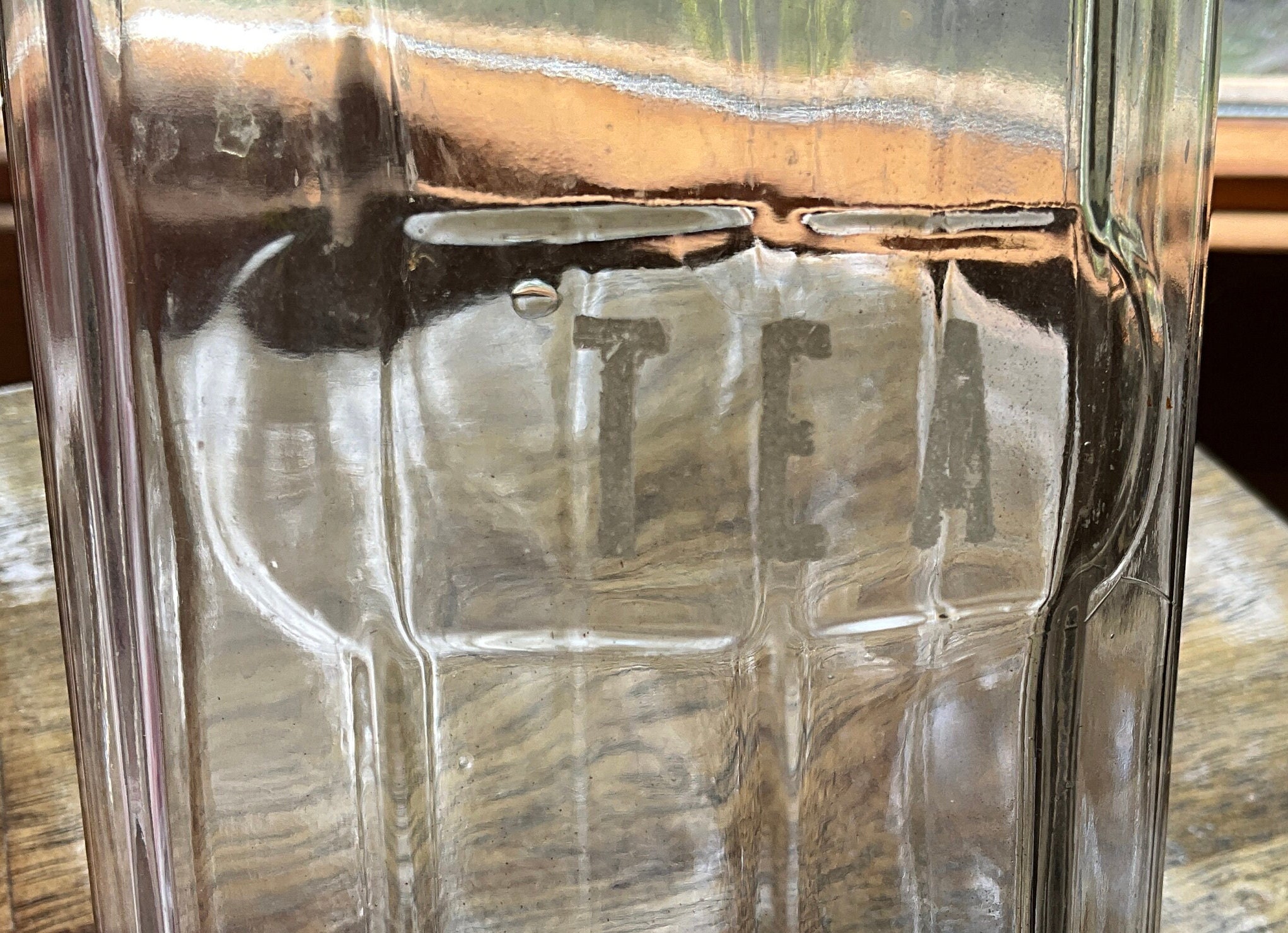 Vintage Etched Hoosier 12 Panel Tea Glass Jar With Lid, 7 Tall - Etsy