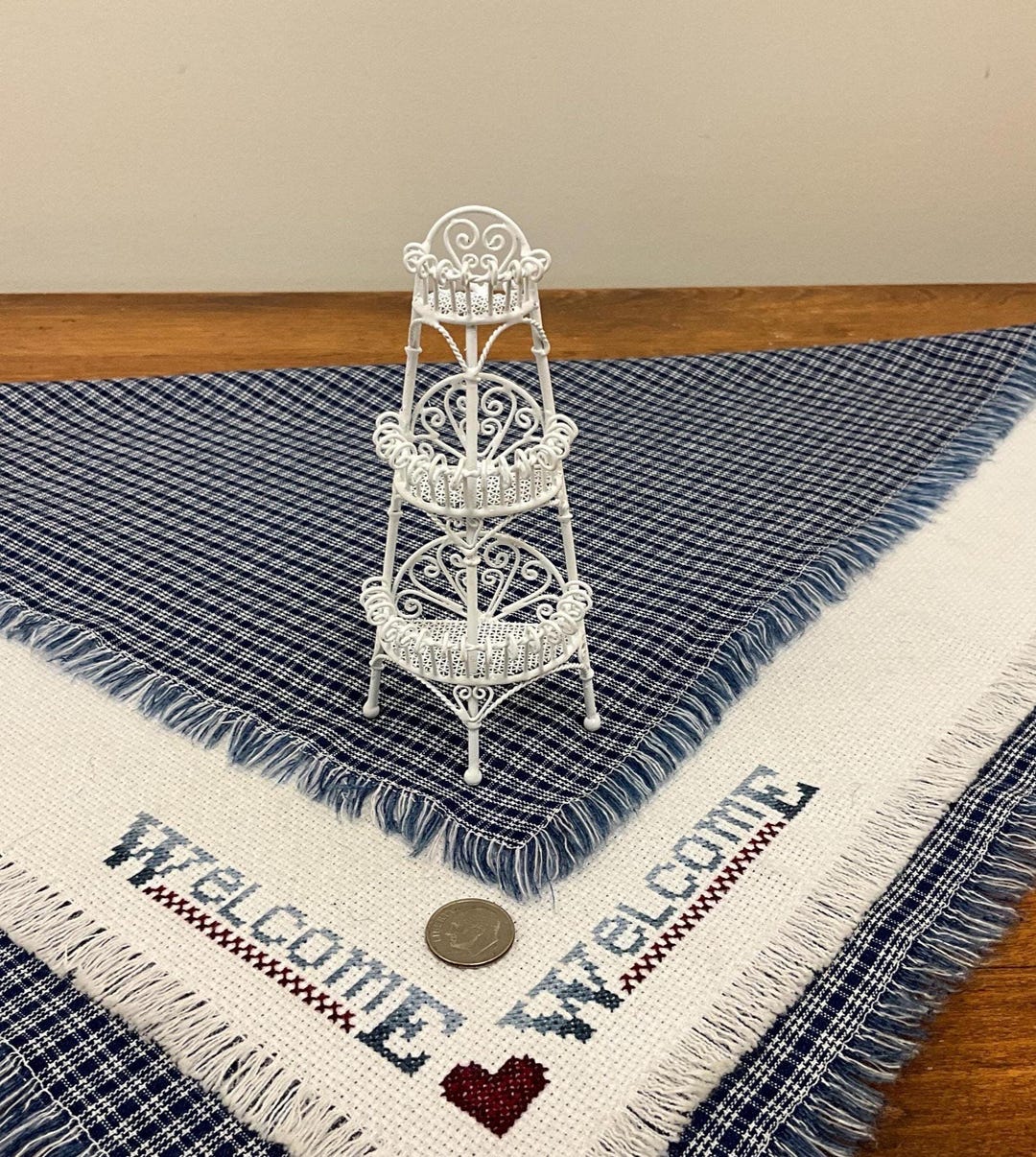 Alice Lacy Metal Wicker Ornate Tall Plant Stand Doll House Miniature - Etsy