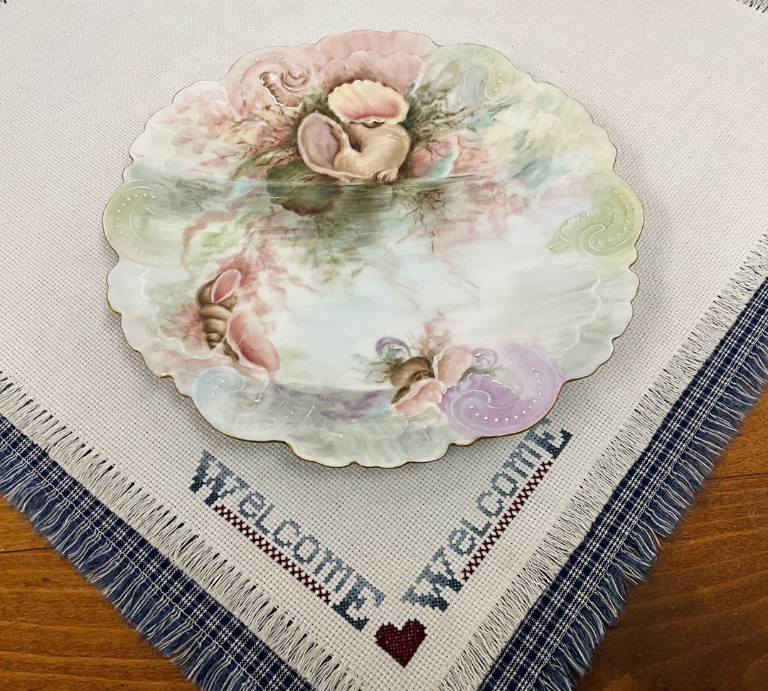 Seashells Plate Hand Painted. 9.5 With Ruffled Edge. Limoges - Etsy