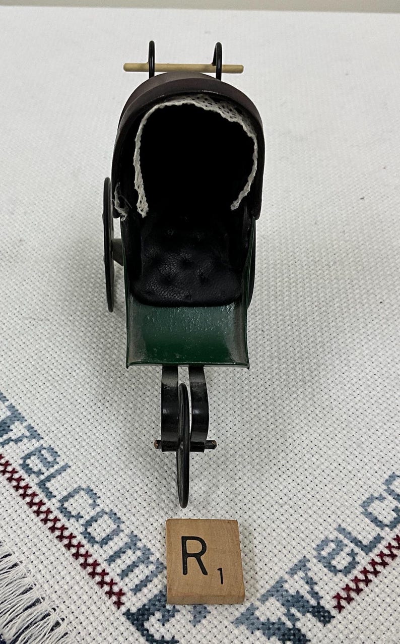 Vintage Colin & Yvonne Roberson Baby Carriage Pram Doll House Miniature ...