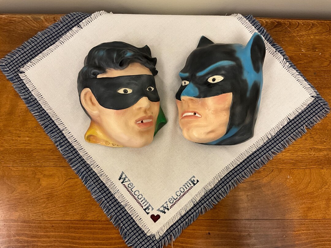 Batman and Robin Duo Vintage Chalkware String Holder - Etsy