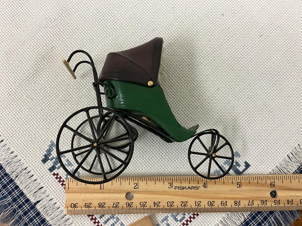 Vintage Colin & Yvonne Roberson Baby Carriage Pram Doll House Miniature ...