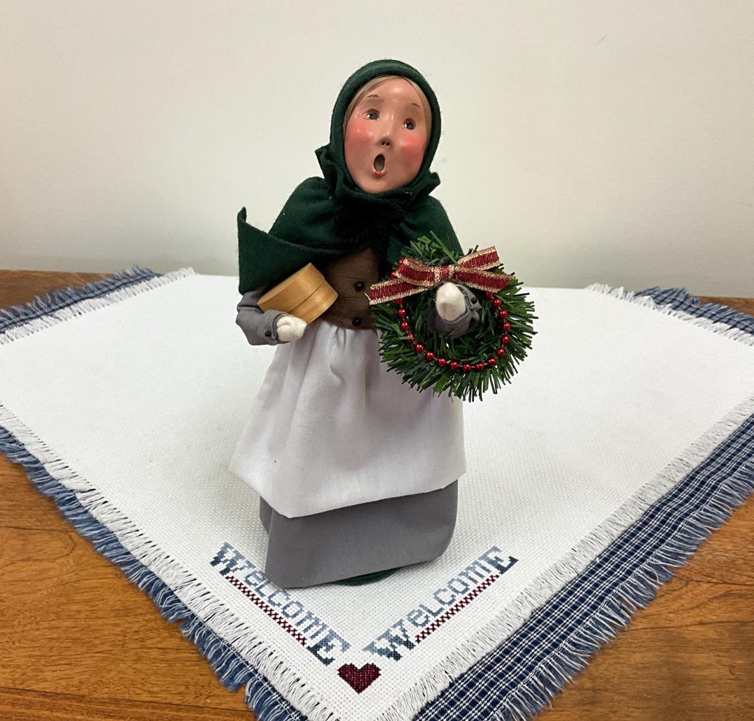 Byers Choice Caroler Girl With Pantry Box, Signed by Bob and Joyce ...