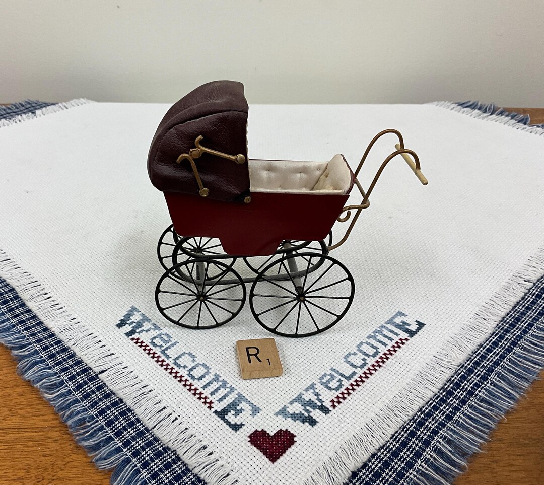 Vintage Colin & Yvonne Roberson Baby Carriage Pram Doll House Miniature ...