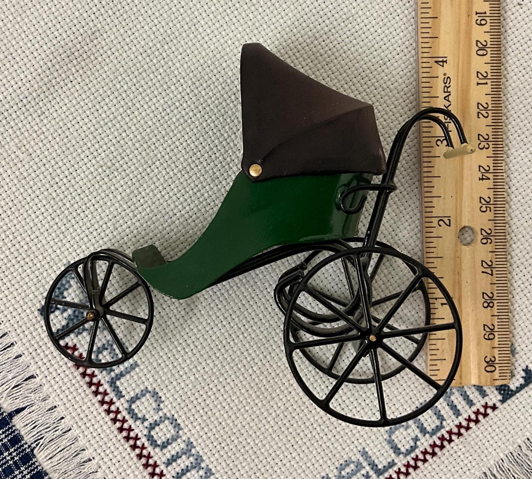 Vintage Colin & Yvonne Roberson Baby Carriage Pram Doll House Miniature ...