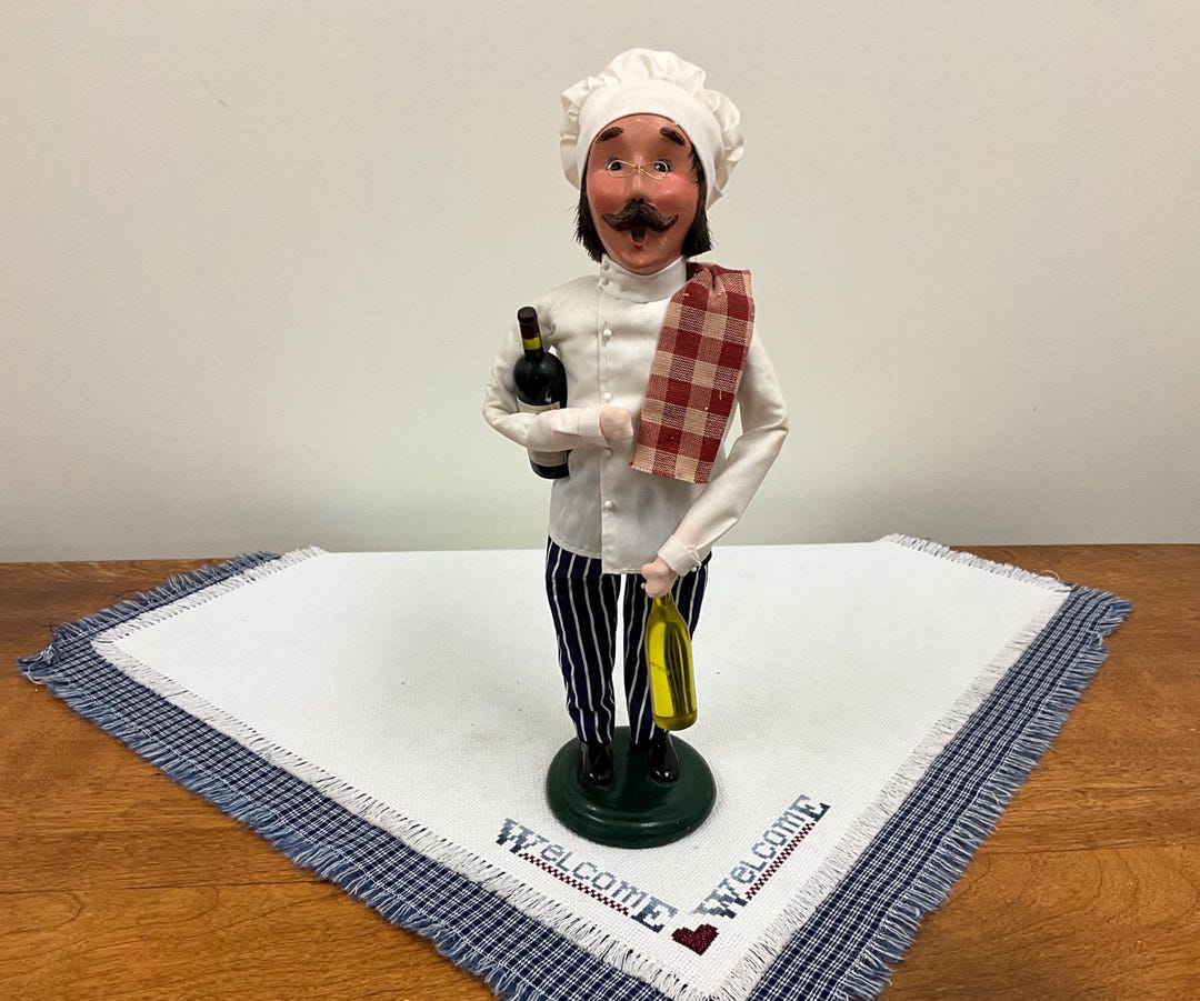 Byers Choice Caroler Chef With Wine, Signed - Etsy