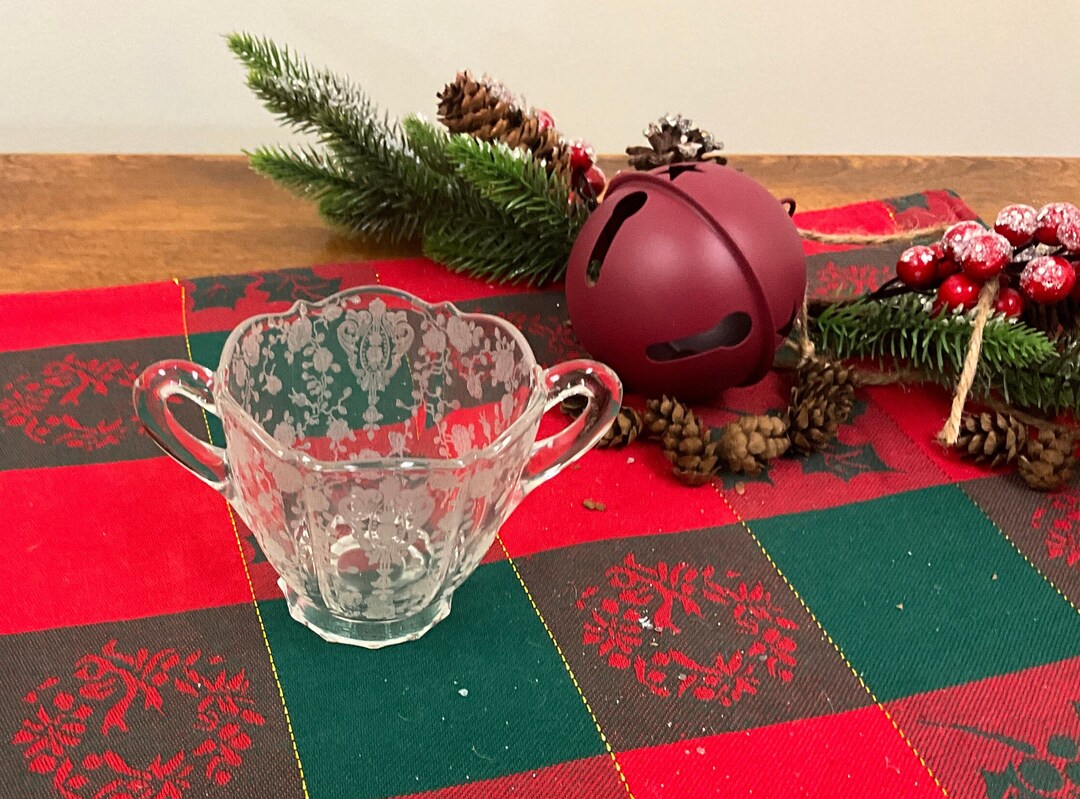 Vintage Cambridge Rose Point Crystal Sugar Bowl - Etsy