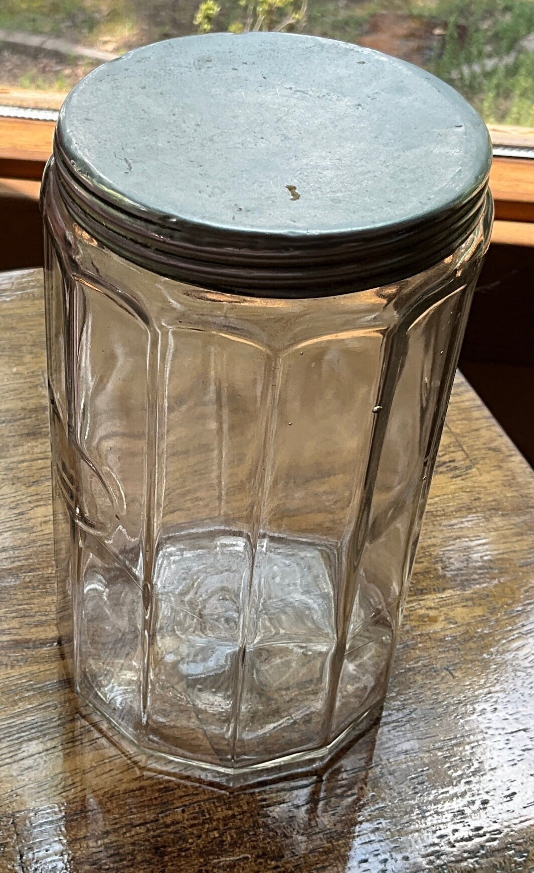 Vintage Etched Hoosier 12 Panel Tea Glass Jar With Lid, 7 Tall - Etsy