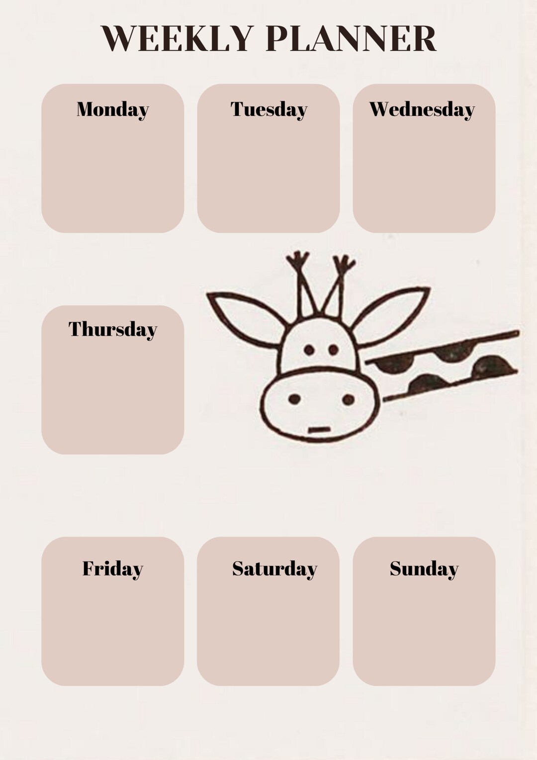 2023 Cute Weekly Planner Printable Printable Planner, Basic Planner A4 ...