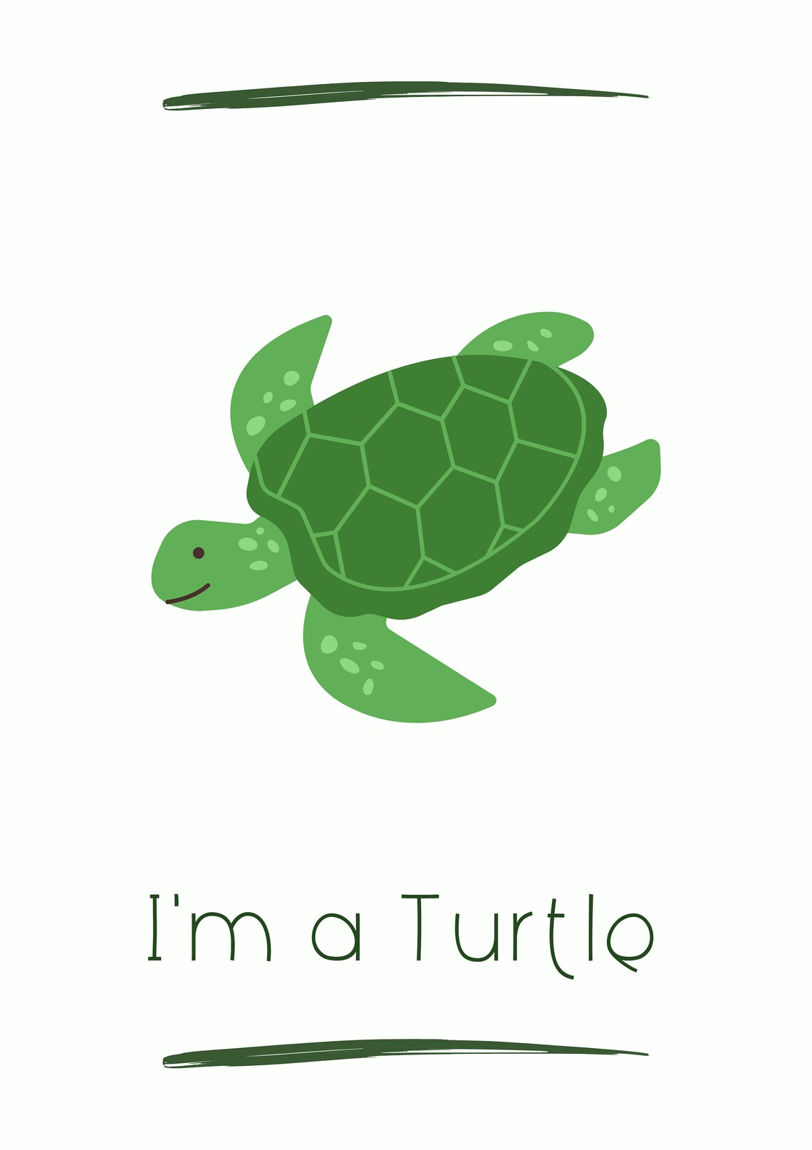 Animal Nursery Print for Kid's Room Printable Turtle Art - Etsy