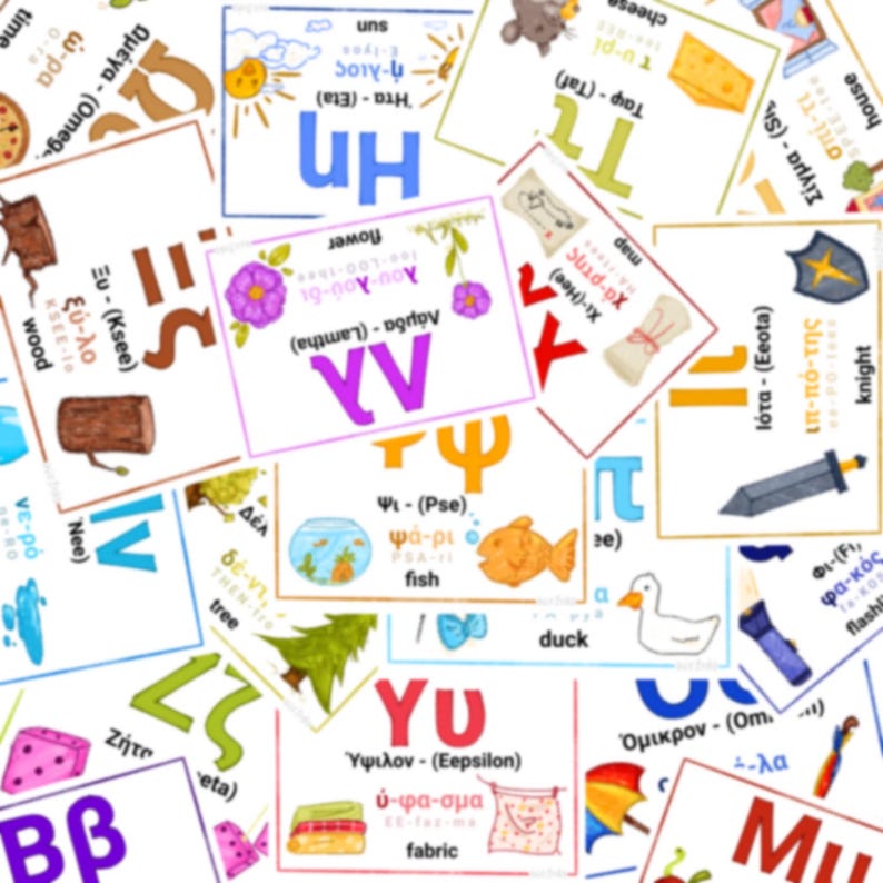 Greek Alphabet Digital Download (24 Greek Letters) Hand Drawn Design ...
