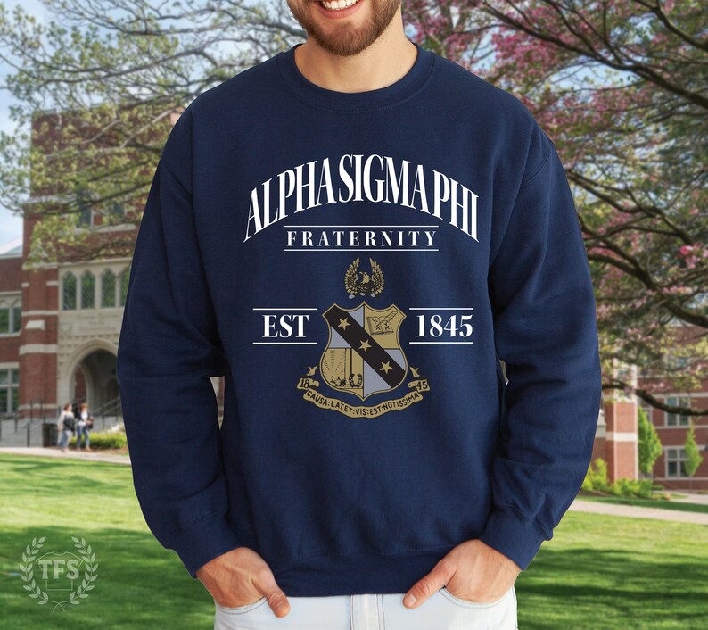 Alpha Sigma Phi Fraternity College Comfy Soft Crewneck Sweatshirt ...