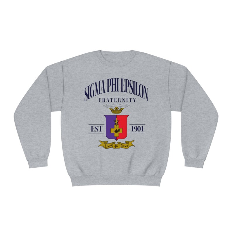 Sigma Phi Epsilon Fraternity College Comfy Crewneck Sweatshirt Sigep Fraternity Coat of Arms ...