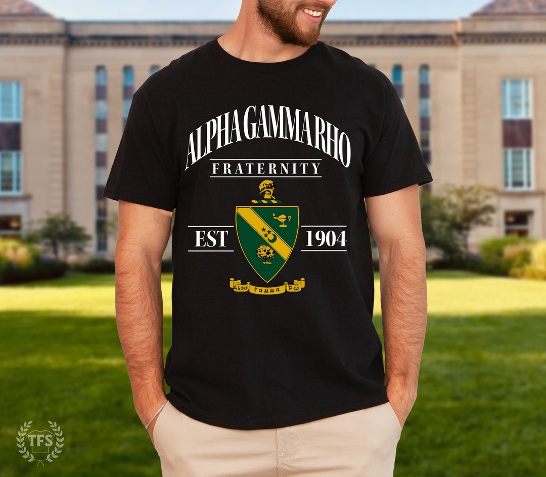 Alpha Gamma Rho Fraternity College Cómoda camiseta de calidad de peso ...