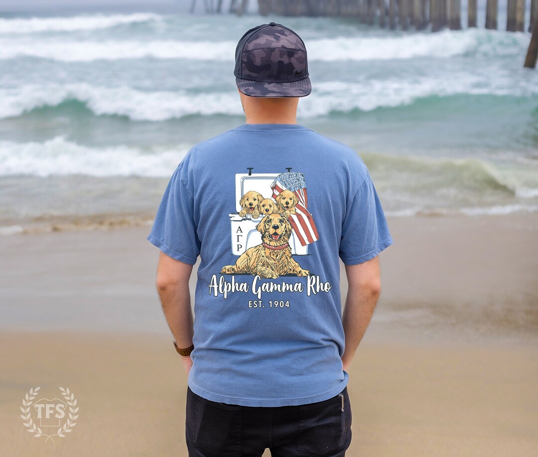 Alpha Gamma Rho Fraternity Tshirt | Golden Retriever Cooler AGR ...