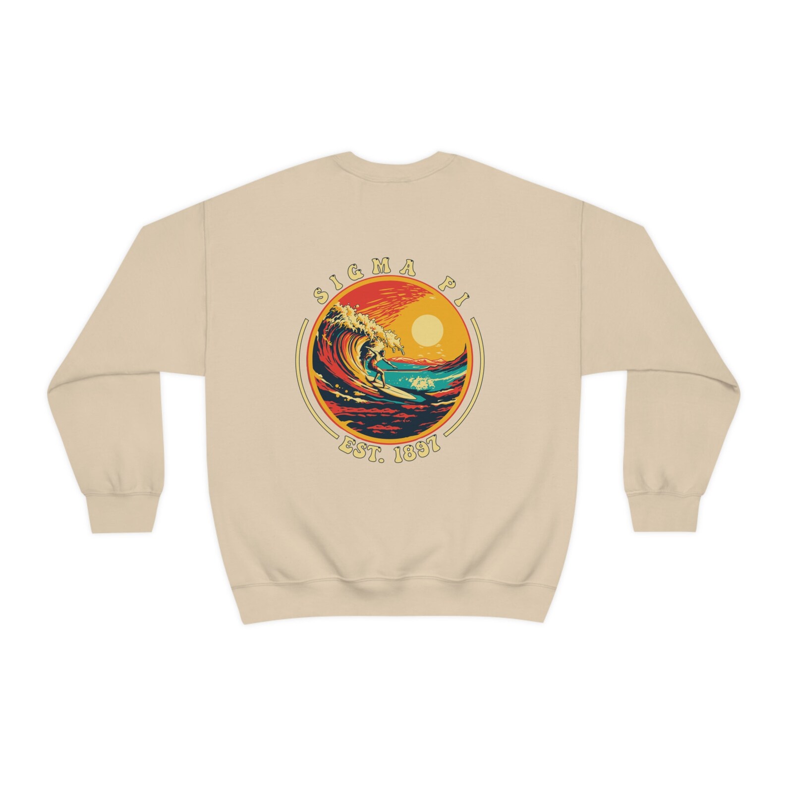 Sigma Pi Fraternity Crewneck Sweatshirt Sunset Surfer Sigma - Etsy