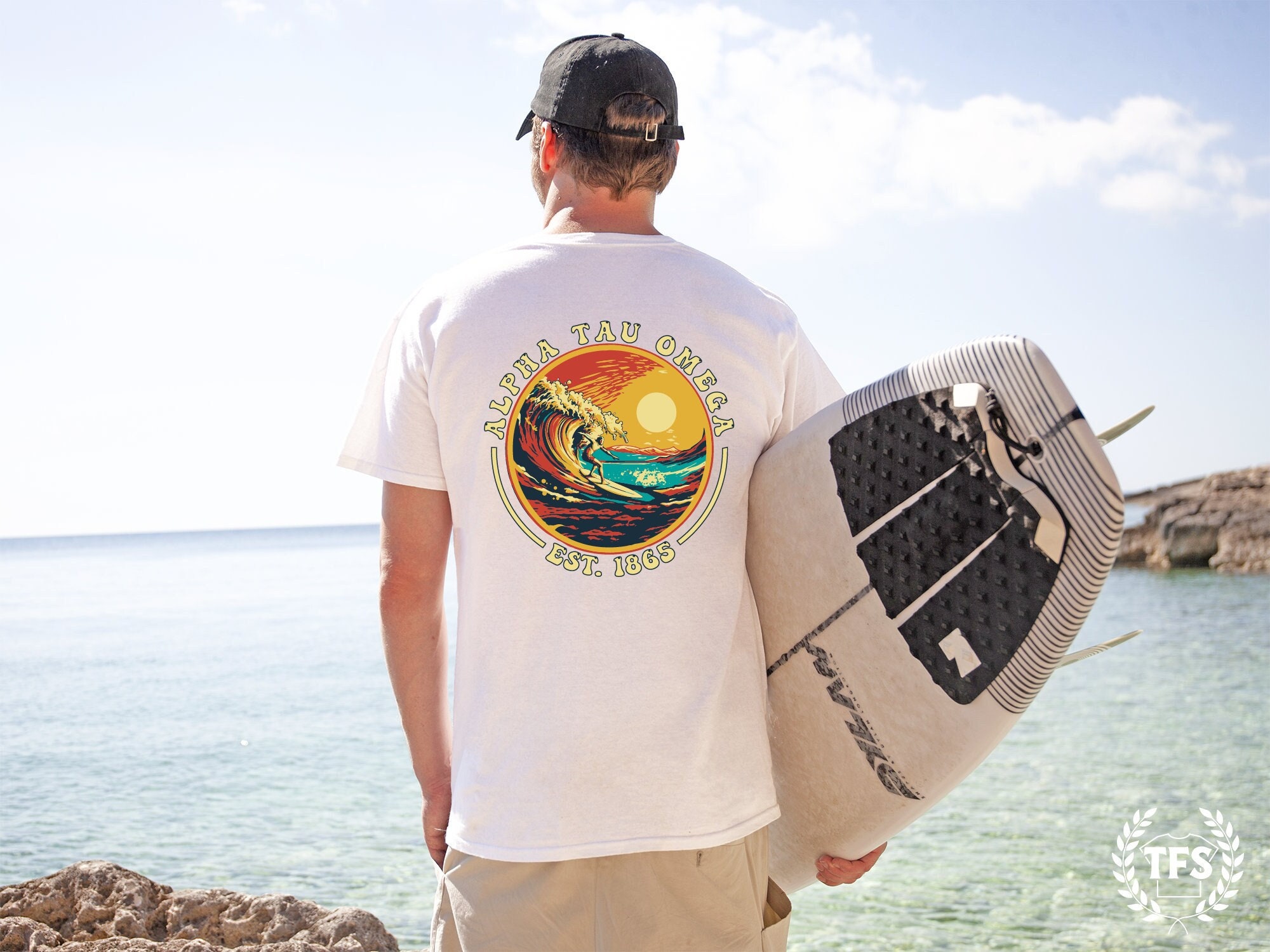 Alpha Tau Omega Fraternity Tshirt Sunset Surfer ATO Fraternity Shirt ...