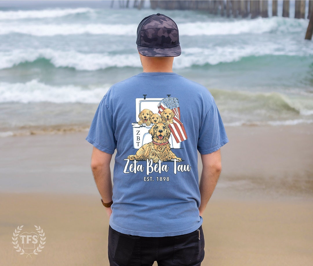 Zeta Beta Tau Fraternity Tshirt | Golden Retriever Cooler ZBT ...