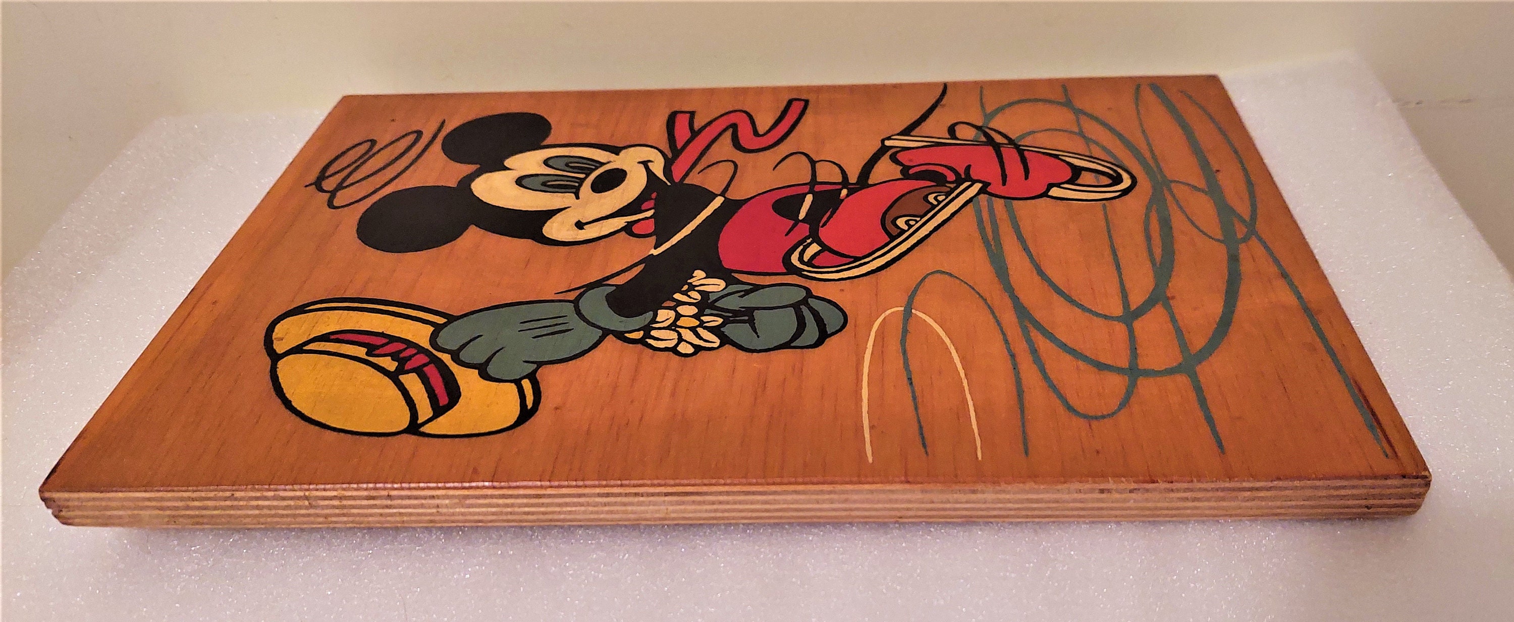 Vintage Disney Wooden Wall Decor Picture Soviet Mickey Mouse - Etsy