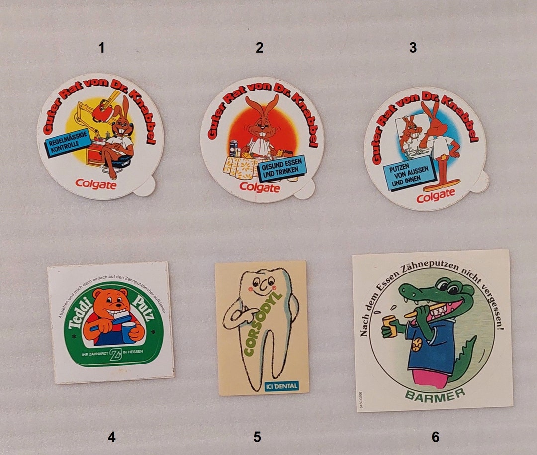 Very Rare Vintage Dental Care Stickers / Sehr Seltene Vintage ...