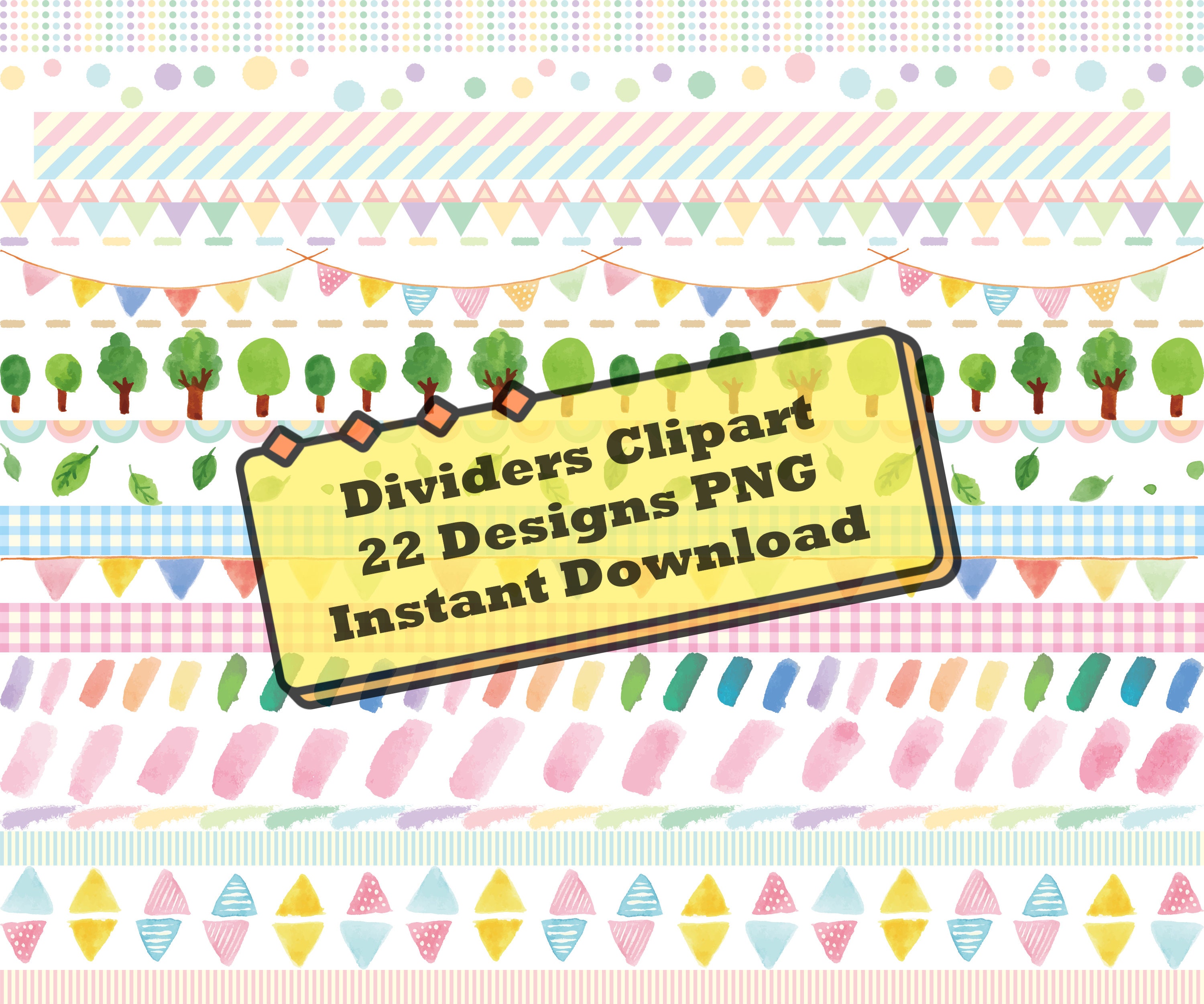 Hand Drawn Cartoon Doodle Dividers, Line Dividers Cut Files Set ...