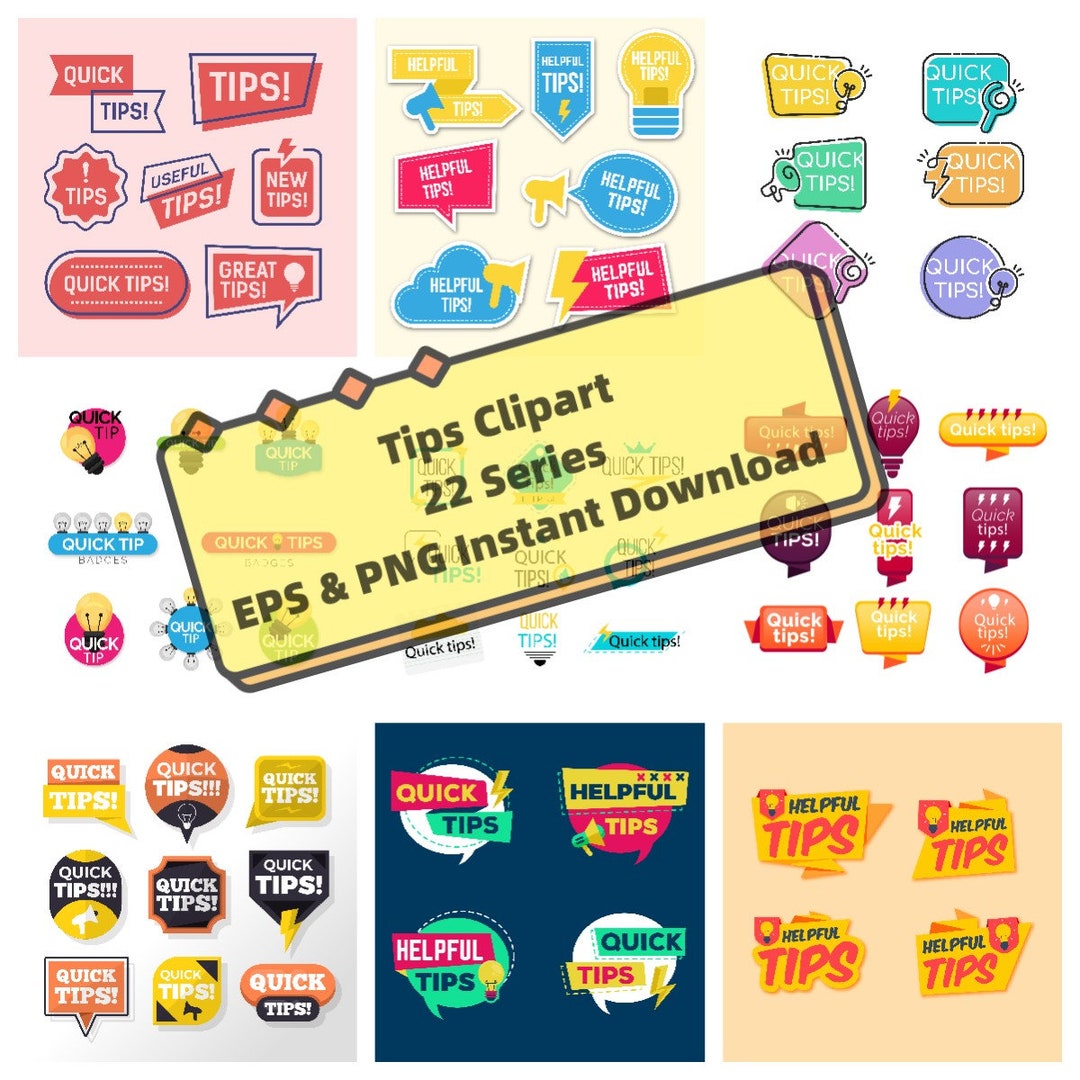22 Series Tips Clipart Helpful Tips Quick Tips Reminders - Etsy
