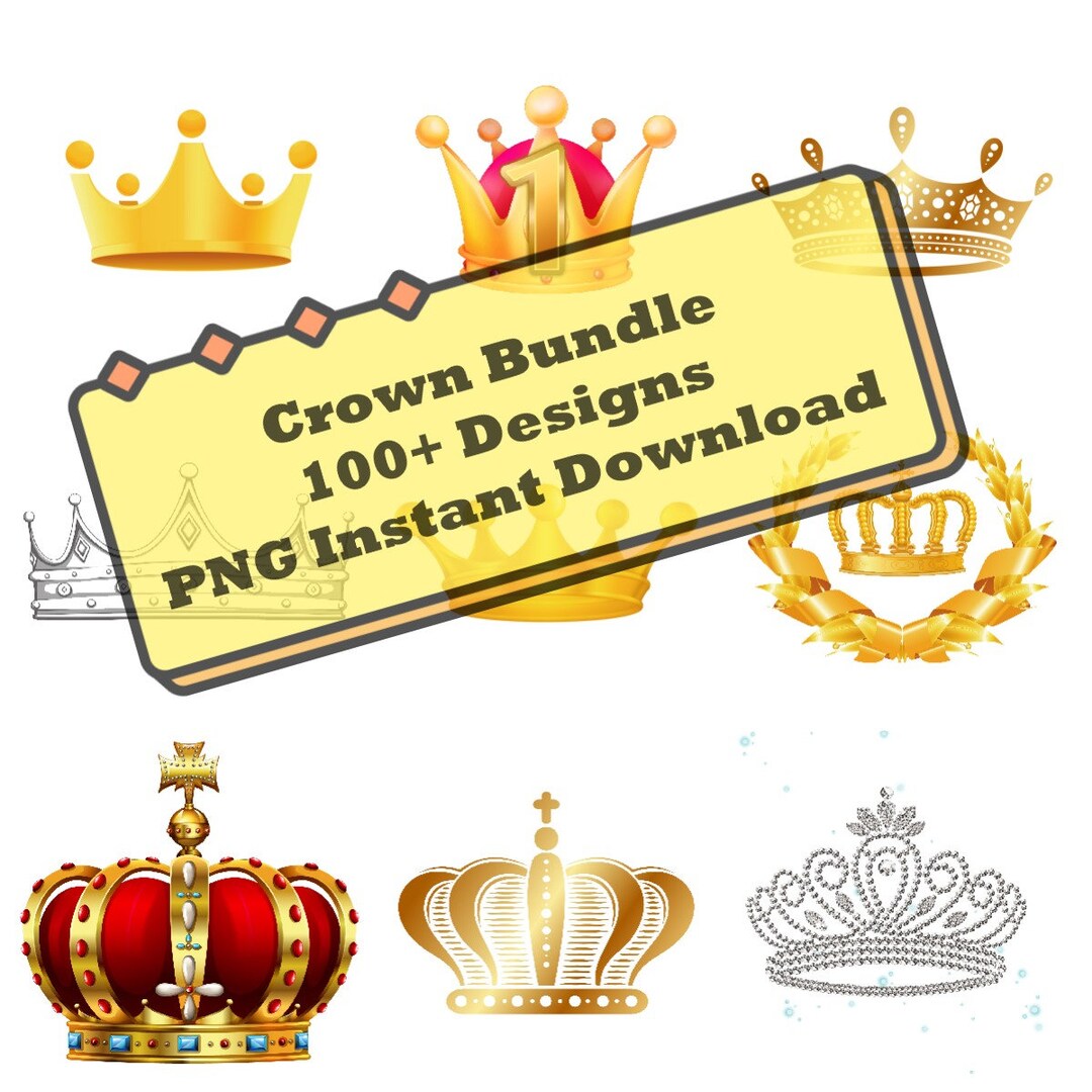 100+ Crown PNG Clipart Bundle, Royal Crown, King/queen Crown Set ...