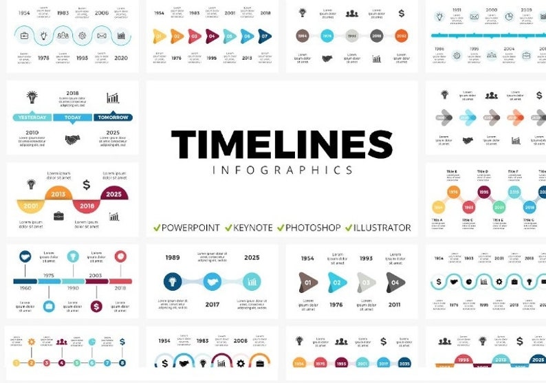 50 Timeline Infographic Templates - AI, EPS, PSD, Powerpoint, Keynote ...