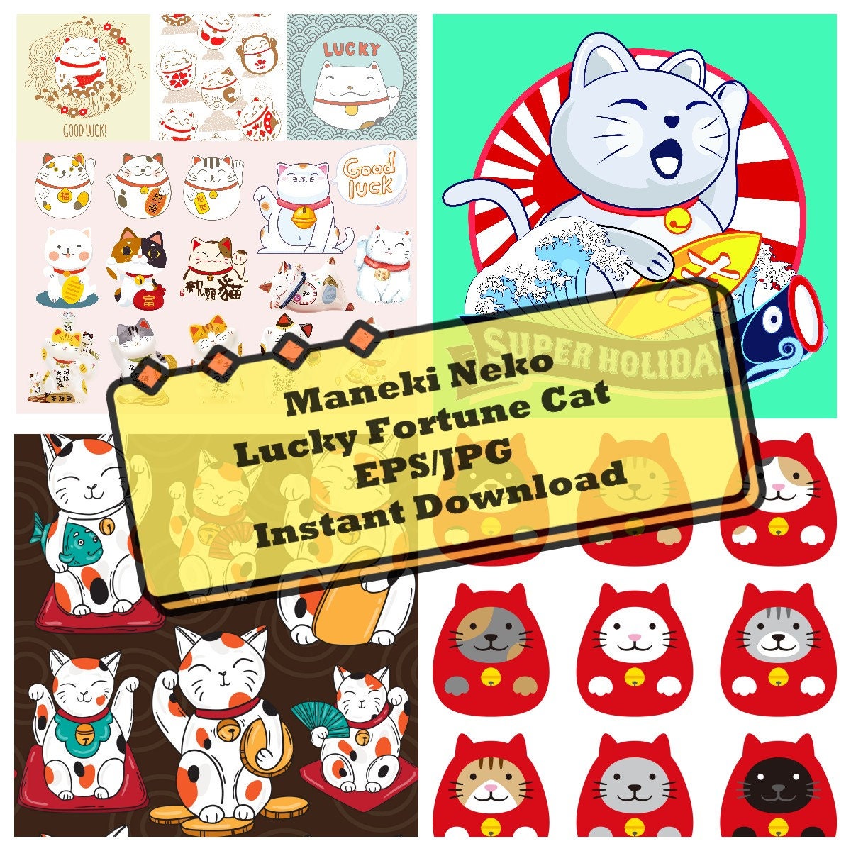 Maneki Neko Lucky Fortune Cat Clipart, Japanese/chinese Lucky Cat ...